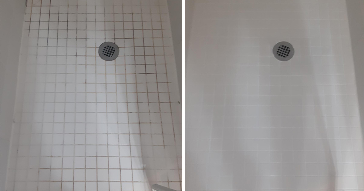 Our Techs Expertly Restored This Shower Delivering a Flawless Grout ...